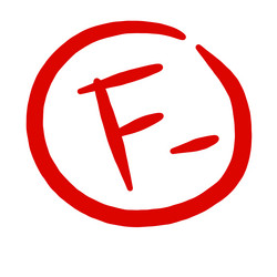 Grade result f minus isolated on white background Vector Image