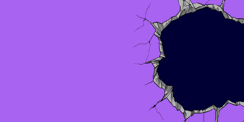 Hole in wall comics style hand drawn Royalty Free Vector