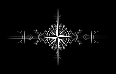 Magic ancient viking art deco wind rose navigation
