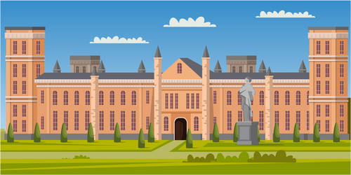 University or college students in campus scene Vector Image