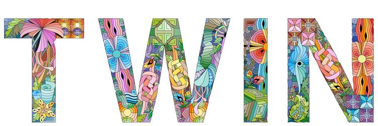 Word twins decorative entangle object for any Vector Image