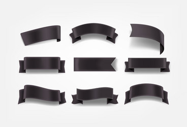 Black silk ribbons clipart Royalty Free Vector Image