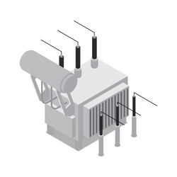 Power three-phase transformer isometric blueprints