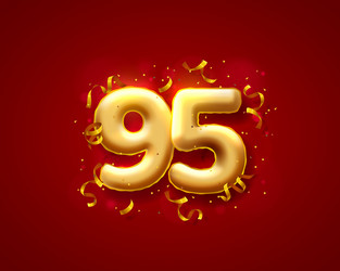 95 anniversary background with golden numbers Vector Image