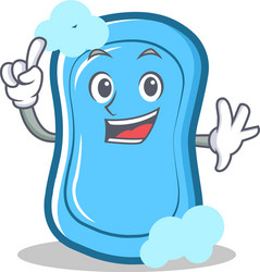 Waiter blue soap character cartoon Royalty Free Vector Image