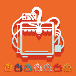 Flat design 3d printer Royalty Free Vector Image