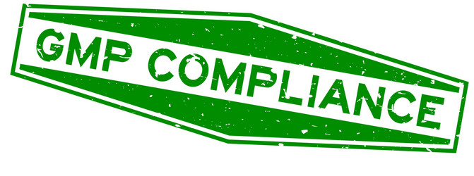 Grunge green gmp good manufacturing practice Vector Image