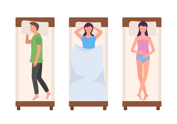 People sleeping bed Royalty Free Vector Image - VectorStock