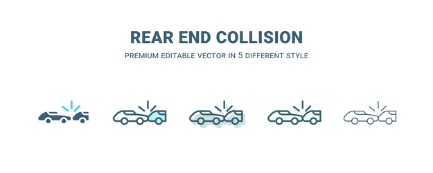 Rear end collision icon filled end collision Vector Image