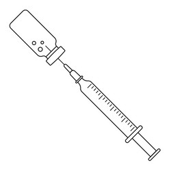 Large puncture syringe injection vaccination Vector Image