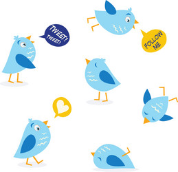 Twitter blue birds set Royalty Free Vector Image