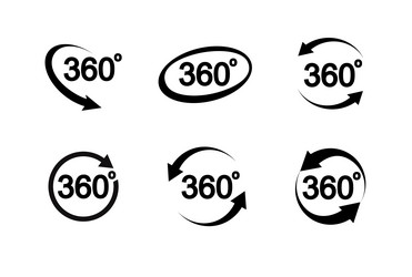 360 degrees view related sign set isolated Vector Image