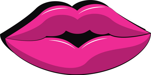 90s lips retro cartoons Royalty Free Vector Image