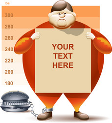 Excess weight man paper cut design Royalty Free Vector Image