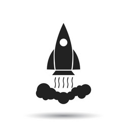Simple rocket silhouette icon Royalty Free Vector Image