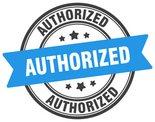 Authorized stamp label on transparent Royalty Free Vector