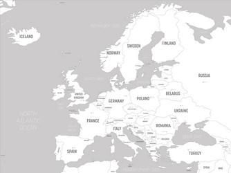 Europe map - grey colored on dark background high Vector Image