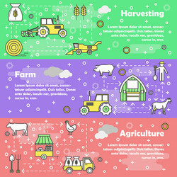 Farm animals banners set Royalty Free Vector Image