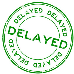 Grunge green flight delay word rubber seal stamp Vector Image