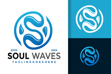Circle letter s wave logo design brand identity Vector Image