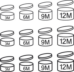 Period after open icons collection Royalty Free Vector Image