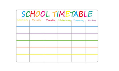 School Timetable Banner Vector Images (over 440)
