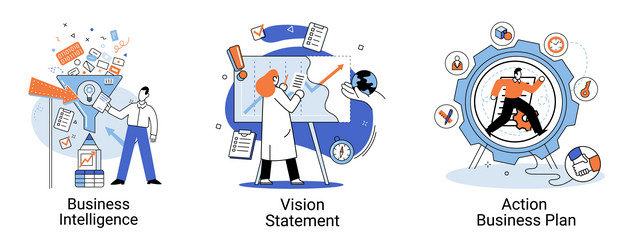 Strategic business planning automation process Vector Image