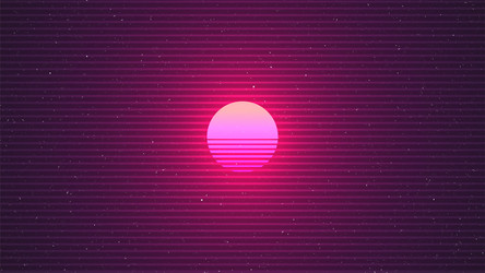 Synthwave background 80s style sun on dark Vector Image