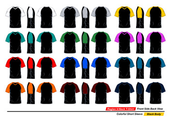 Raglan T-Shirt Template Vector Images (over 910)