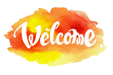 Welcome sign watercolor Royalty Free Vector Image