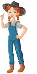 Young female farmer cartoon character Royalty Free Vector