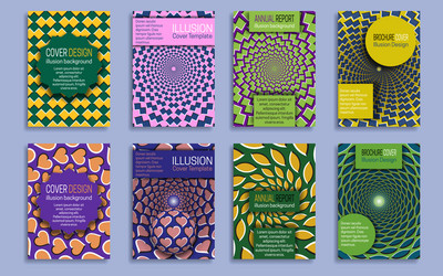 Covers templates with optical design elements Vector Image