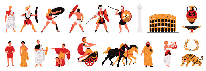 Ancient roman empire characters Royalty Free Vector Image