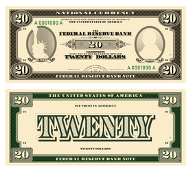 20 Dollar Bill Template