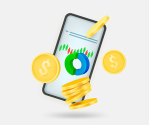 Mobile Chart Presentation Royalty Free Vector Image