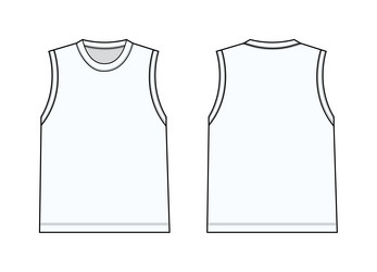 Sleeveless t-shirt template Royalty Free Vector Image