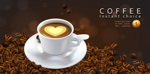 Coffee advertising design high detailed realistic Vector Image