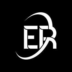 Er letter logo design initial letters Royalty Free Vector