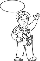 Funny Policeman Coloring Page Royalty Free Vector Image