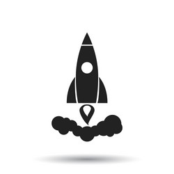 Rocket pictogram icon simple flat Royalty Free Vector Image