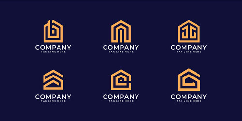 Set building letter logo design Royalty Free Vector Image