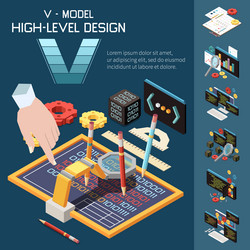 V model structure composition Royalty Free Vector Image