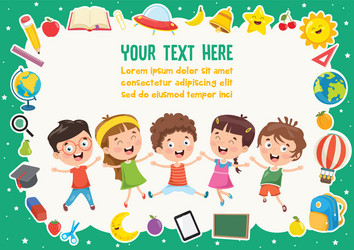 Colorful template with children Royalty Free Vector Image
