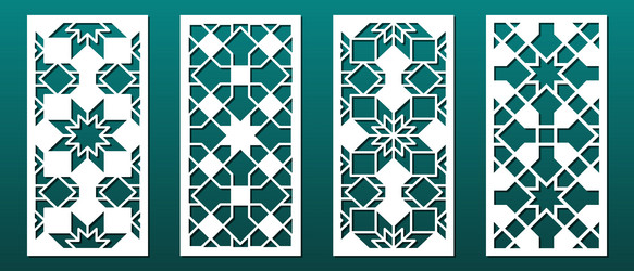 Laser cut panel geometric islamic pattern cnc Vector Image