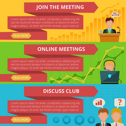 Meeting banner set Royalty Free Vector Image - VectorStock
