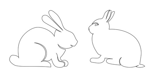 Rabbit Line Drawing Vector Images (over 6,800)