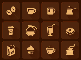 Square shaped food icon set Royalty Free Vector Image