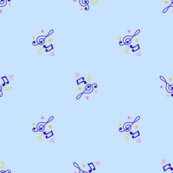 Abstract music notes seamless pattern background Vector Image