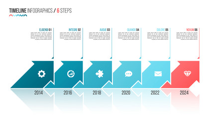 Sequence arrows infographic chart design template Vector Image