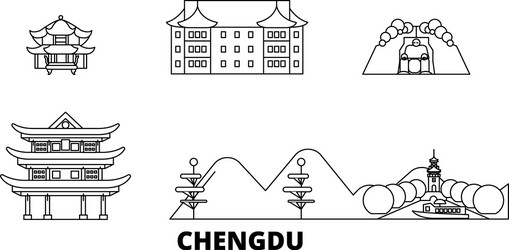 China chengdu wenshu temple travel landmark Vector Image